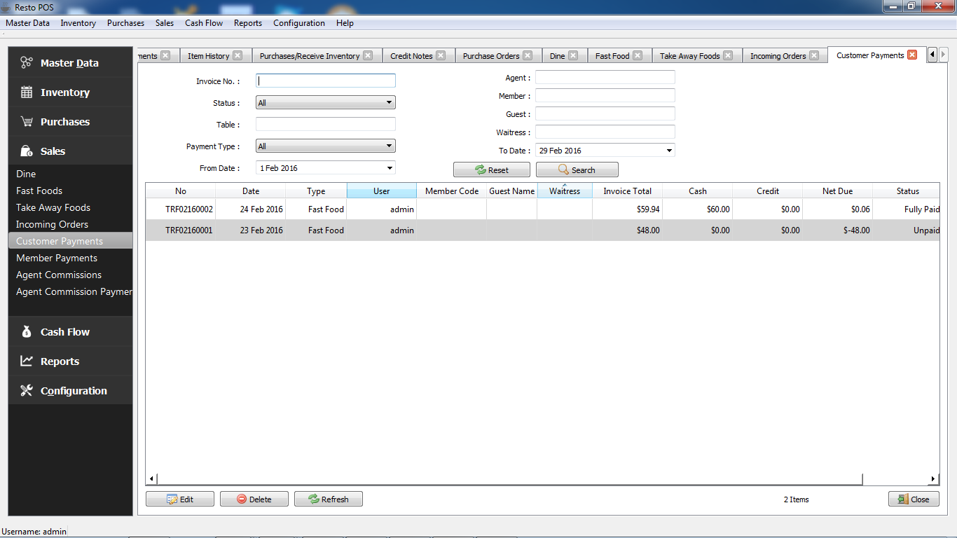 Restaurant Point of Sale System